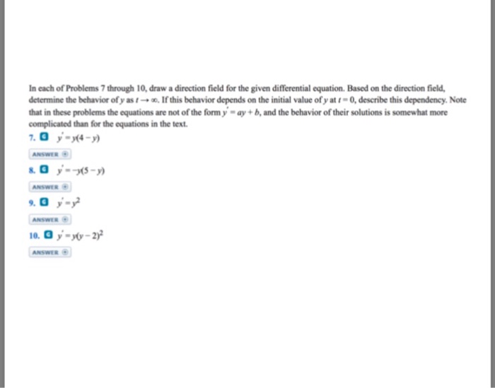 Solved In each of Problem 7 through 10, draw a direction | Chegg.com
