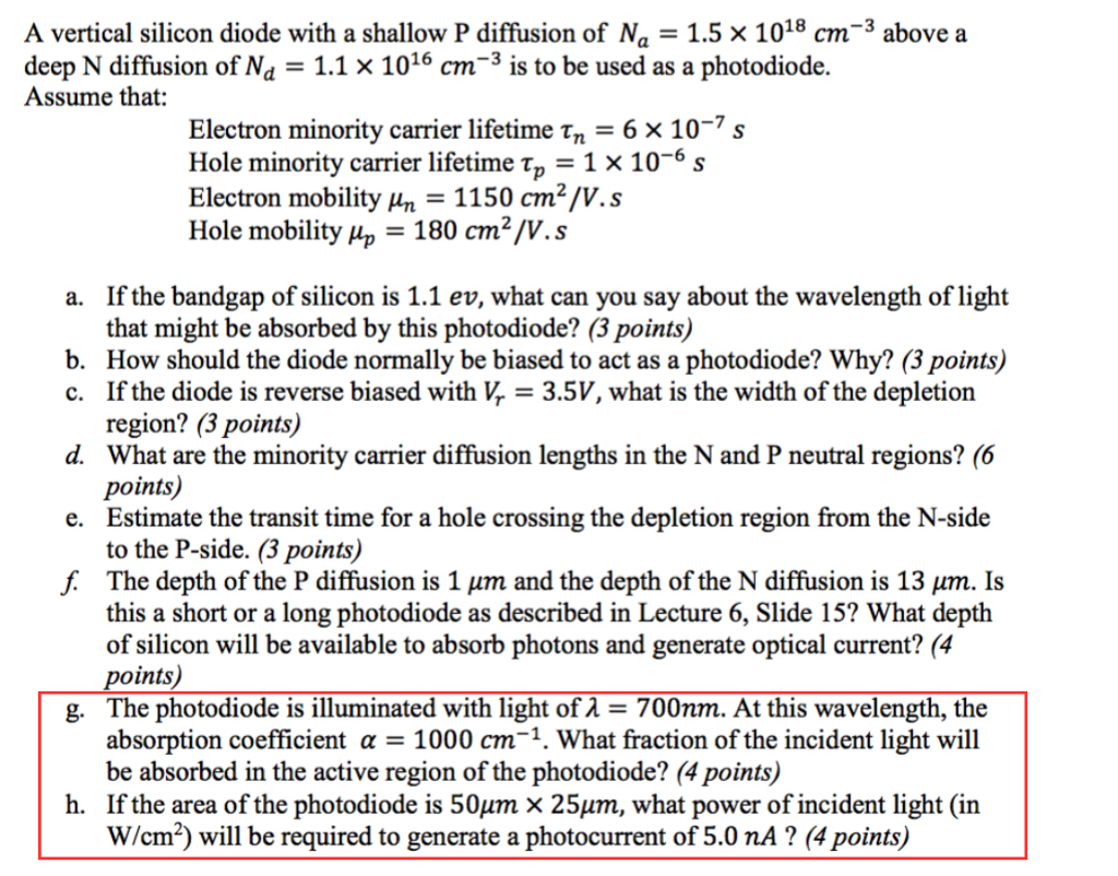 A vertical silicon diode with a shallow P diffusion | Chegg.com