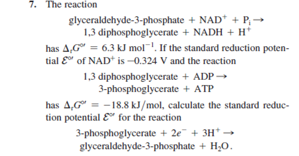 The reaction glyceraldehyde-3-phosphate + NAD^+ + | Chegg.com