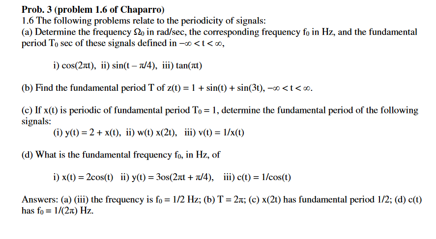 Solved The following problems relate to the periodicity of | Chegg.com