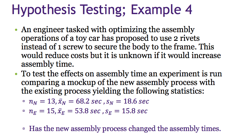Solved An engineer tasked with optimizing the assembly | Chegg.com