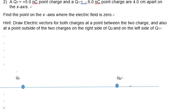 Solved 2) A Q1 = +5.0 nG point charge and a Q1-An 6.0 nG | Chegg.com