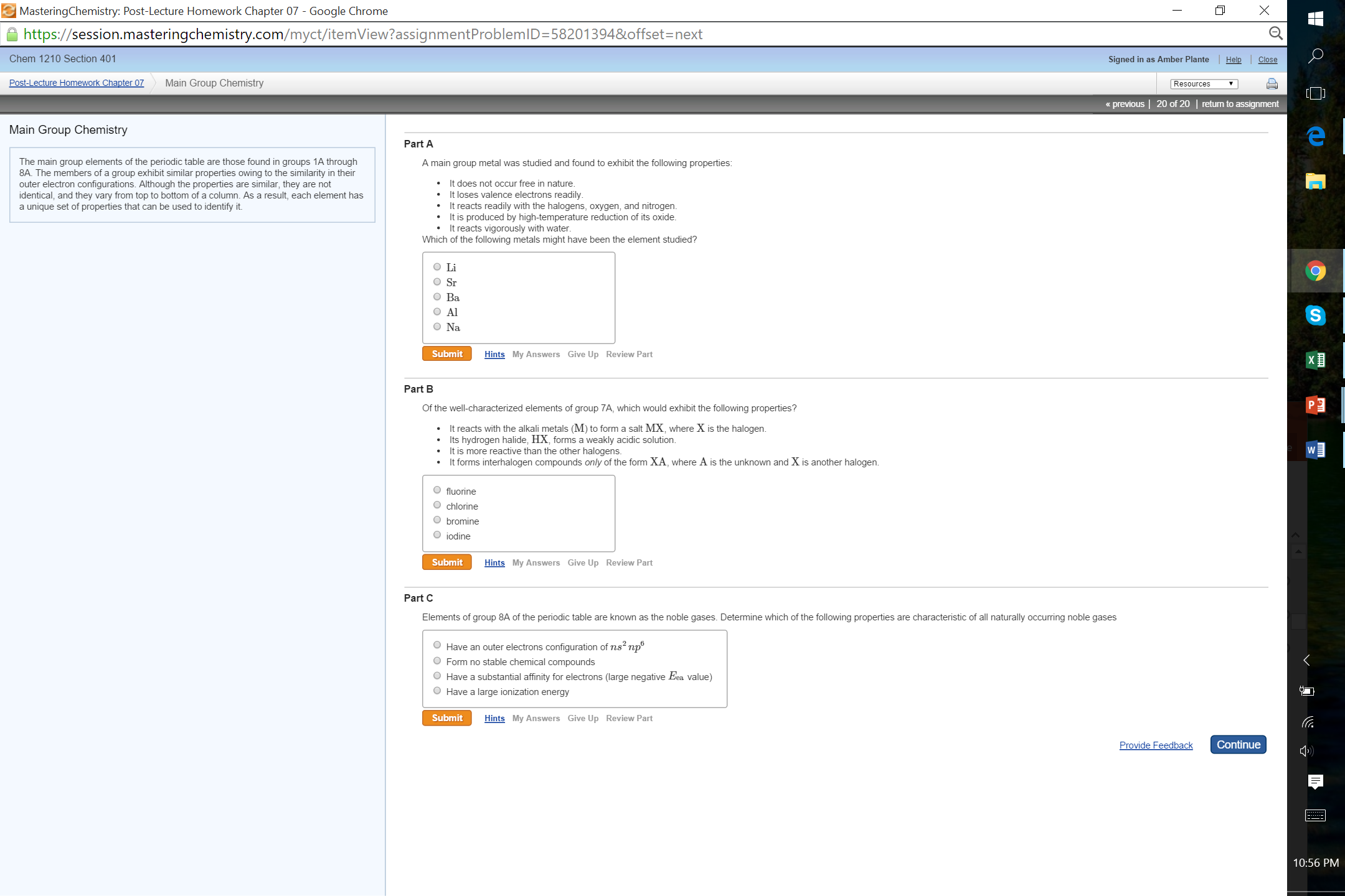 Solved The main group elements of the periodic table are | Chegg.com