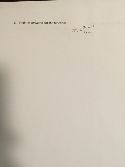 Solved derivatives 2 | Chegg.com