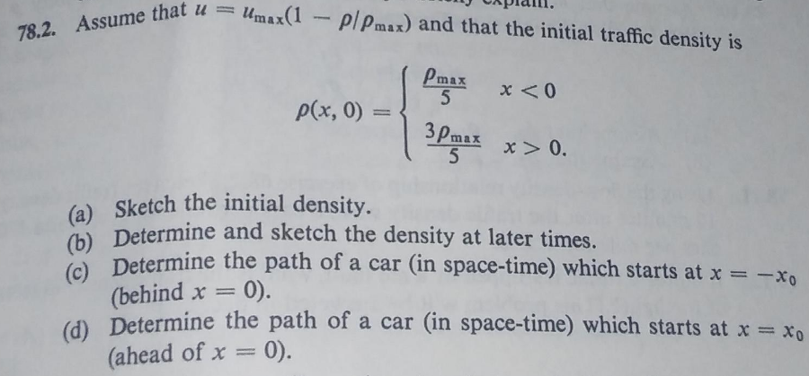 Solved Assume that u = u_max(1 - rho/rho_max) and that the | Chegg.com