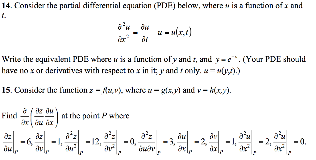 Solved 14. Consider the partial differential equation (PDE) | Chegg.com