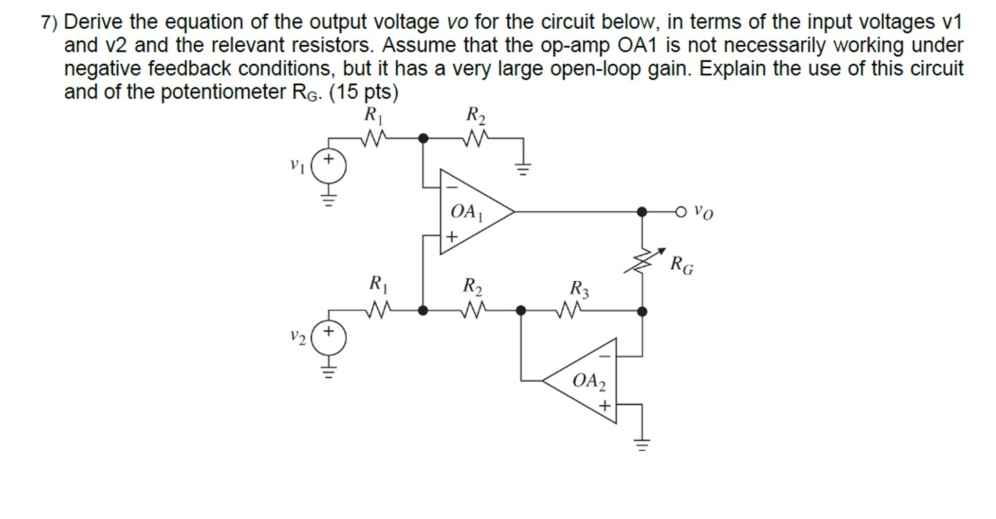 Solved Derive the equation of the output voltage vo for the | Chegg.com