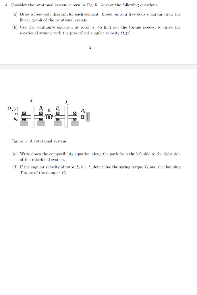 4. Consider the rotational system shown in Fig. 5. | Chegg.com