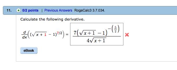 Solved Calculate the following derivative. d/dx((squareroot | Chegg.com