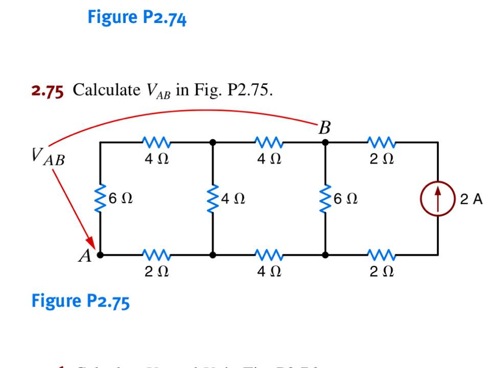 Solved Figure P2.74 2.75 Calculate VAB in Fig. P2.75. VAB 4Ω | Chegg.com