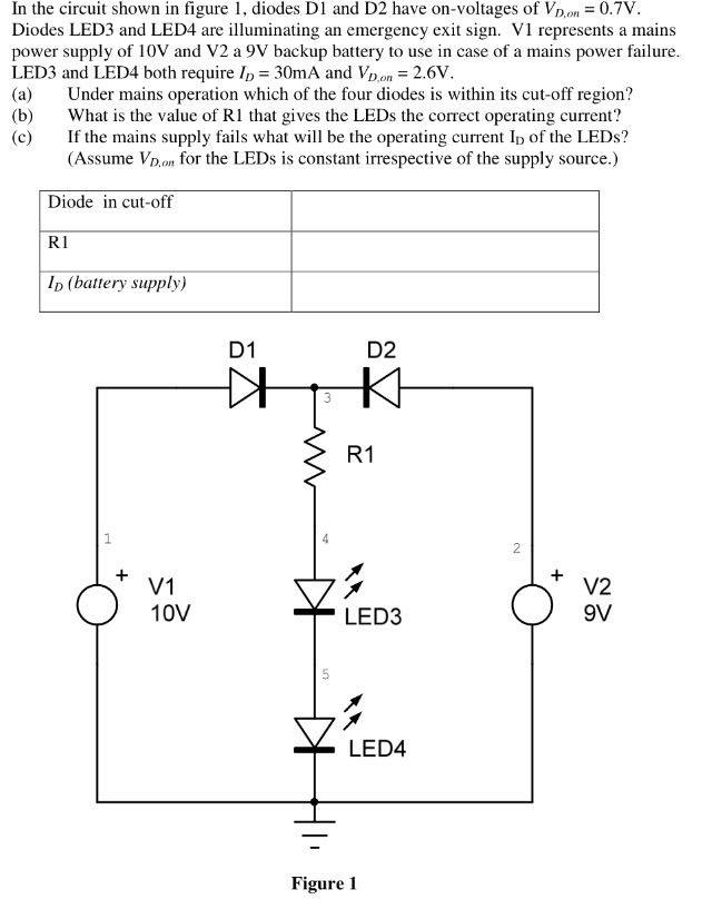 Solved In the circuit shown in figure 1, diodes D1 and D2 | Chegg.com
