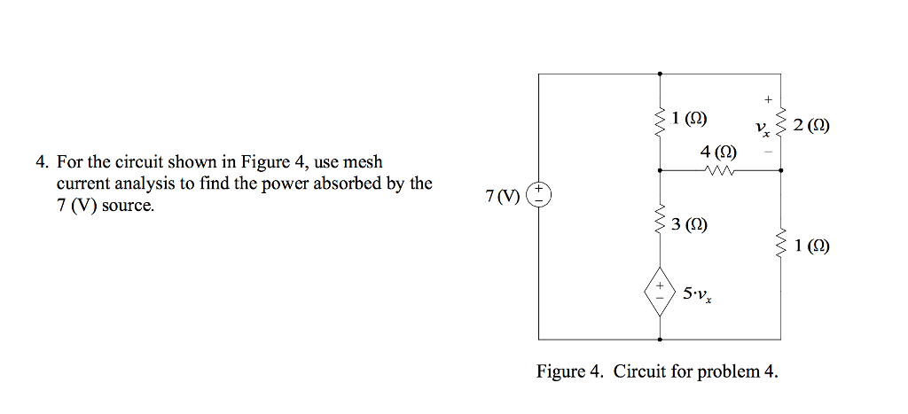 Solved For the circuit shown in Figure 4, use mesh current | Chegg.com