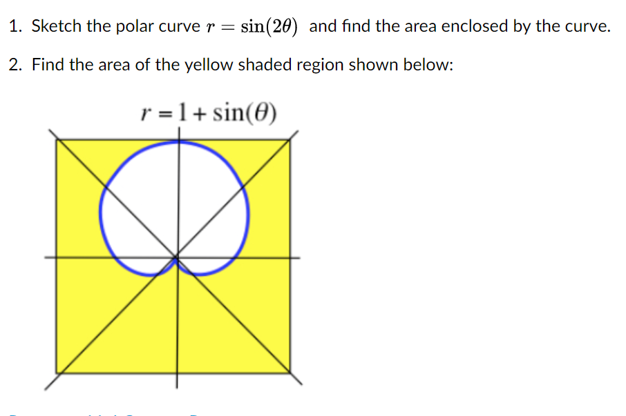 Solved 1. Sketch the polar curve r = sin(29) and find the | Chegg.com