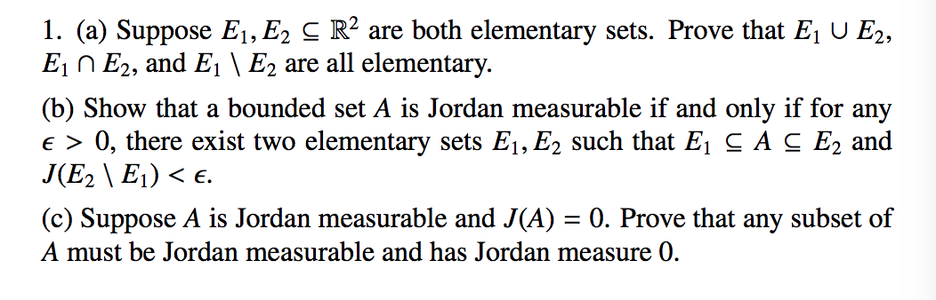 Solved 1. (a) Suppose E1, E2 subset R^2 are both elementary | Chegg.com