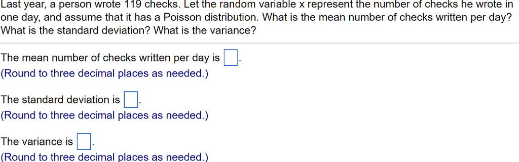 Solved Last year, a person wrote 119 checks. Let the random | Chegg.com