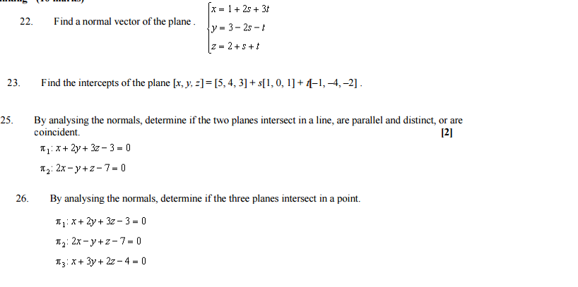 Solved Find a normal vector of the plane. {x = 1 + 2s + 3t | Chegg.com