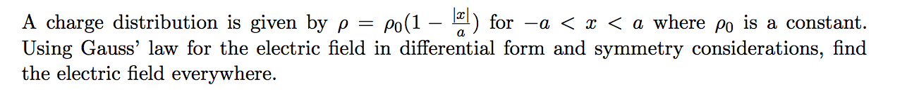 Solved using gauss's law for the electric field in | Chegg.com
