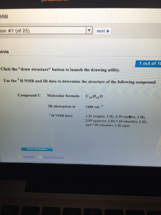 Solved Use the 1H NMR and IR data to determine the structure | Chegg.com