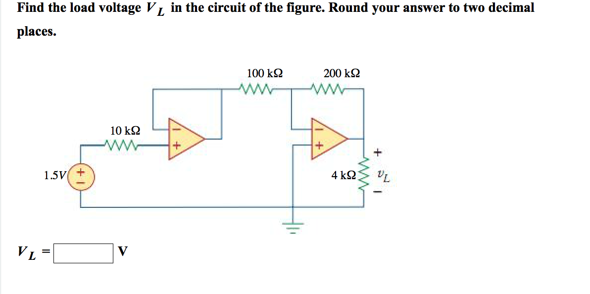 Solved Find the load voltage Vi in the circuit of the | Chegg.com