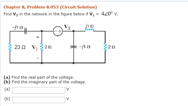 Solved Chapter 8, Problem 8.053 (Circuit Solution) Find Vs | Chegg.com