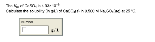 Solved The Ksp of CaSO4 is 4.93 times 10-5. Calculate the | Chegg.com