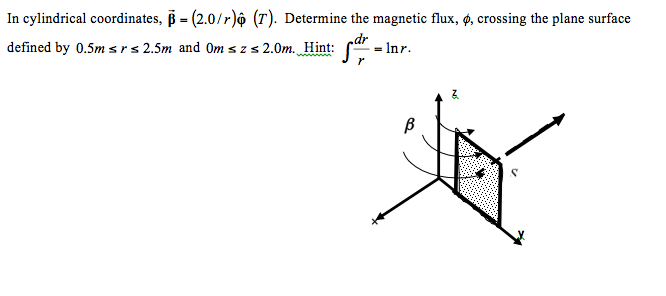 Solved In cylindrical coordinates, beta vector = (2.0/r) phi | Chegg.com
