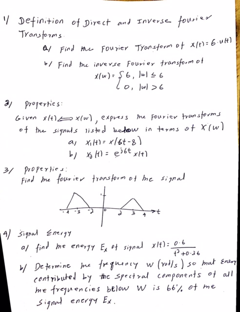 Solved Definition of Direct and Inverse fourier Transforms. | Chegg.com