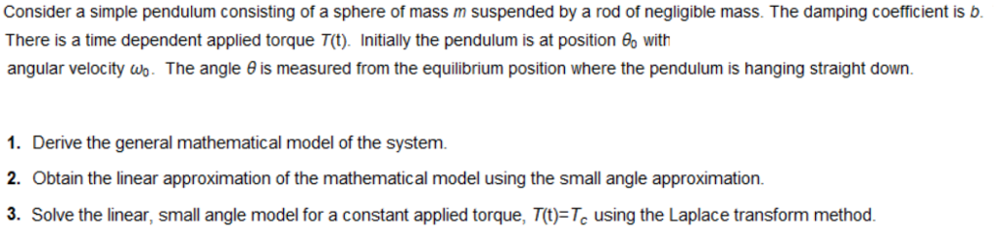 Solved Consider a simple pendulum consisting of a sphere of | Chegg.com