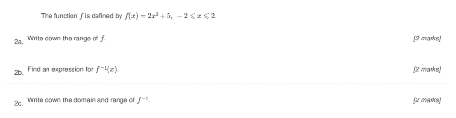 Solved The function fis defined by f(z) = 2d + 5,-2 | Chegg.com