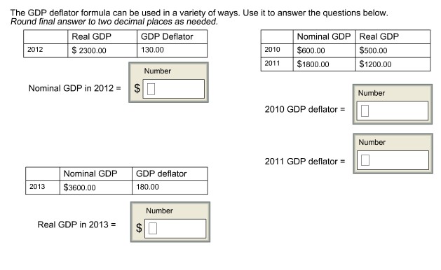 Solved The GDP deflator formula can be used in a variety of | Chegg.com