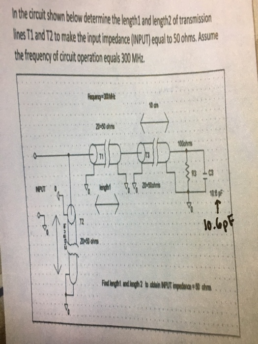 Solved In the circuit shown below determine the length1 and | Chegg.com