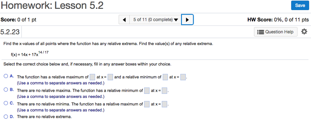 Solved Homework Lesson 5 2 Score 0 Of 1 Pt 5 2 13 Save 3