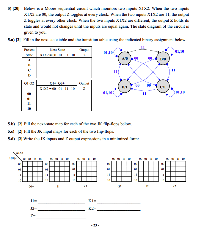 Solved Below is a Moore sequential circuit which monitors | Chegg.com