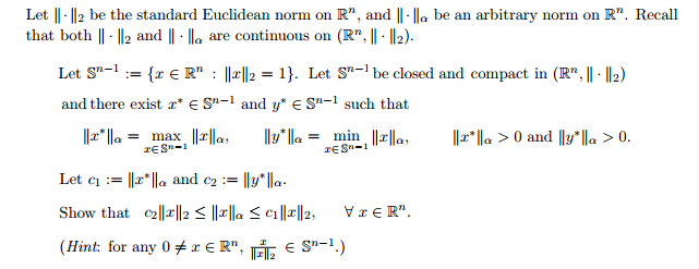 Solved Let ||.||2 be the standard Euclidean norm on Rn, and | Chegg.com