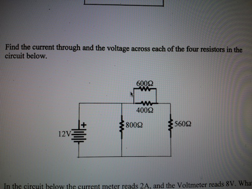 Solved Find The Current Through And The Voltage Across Each
