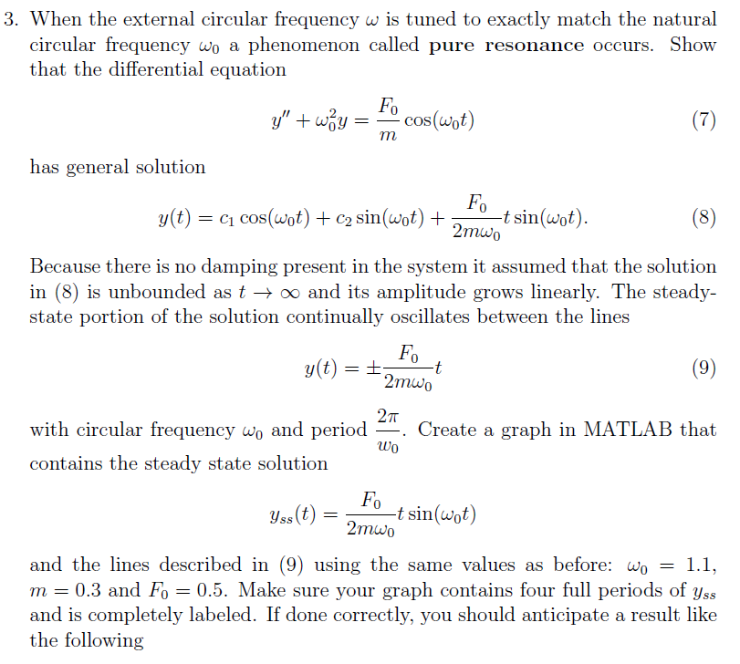 3. When the external circular frequency w is tuned to | Chegg.com