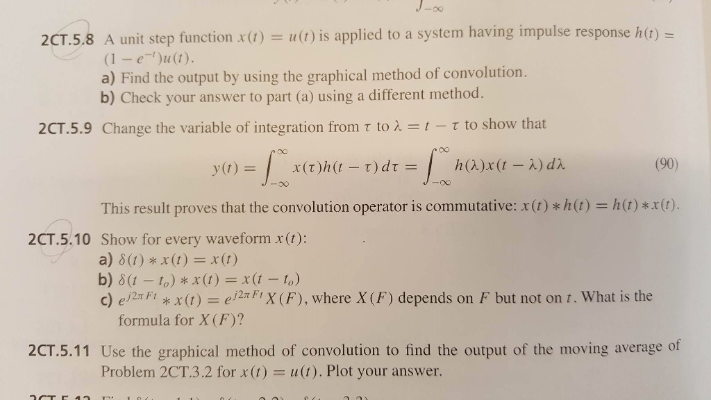 Solved A unit step function x(t) = u(t) is applied to a | Chegg.com