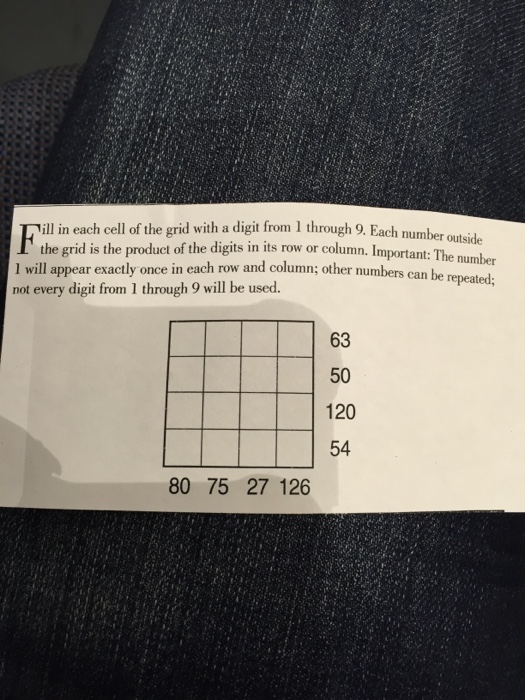 Solved Fill in each cell of the grid with a digit from 1 | Chegg.com