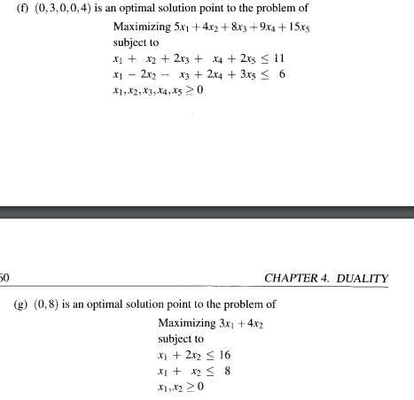 Solved (f (0,3, 0,0,4) is an optimal solution point to the | Chegg.com