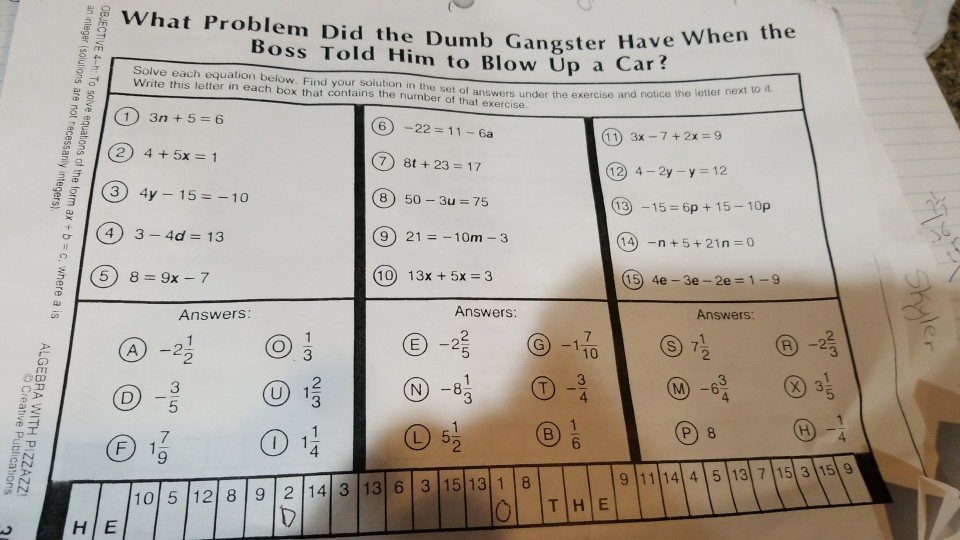 Solved What Problem Did The Dumb Gangster Have Boss Told Him Chegg