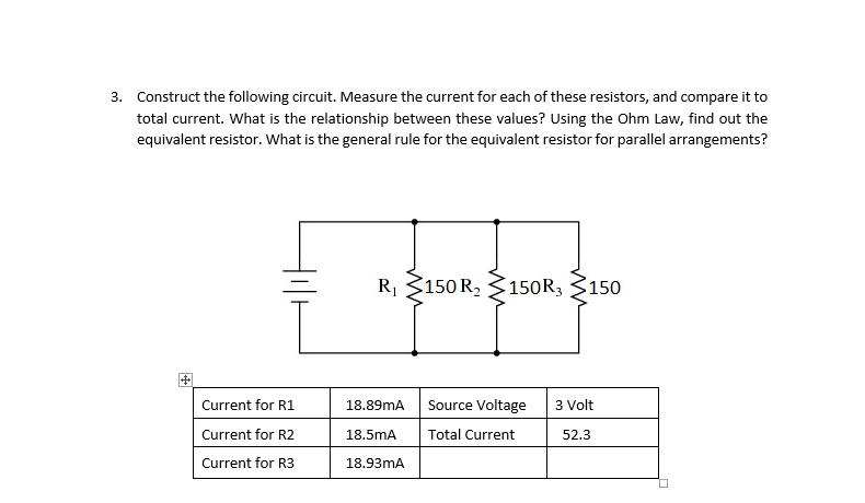 Solved Construct the following circuit. Measure the current | Chegg.com