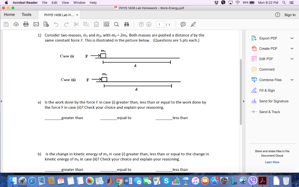 Solved: Consider Two Masses, M_1 And M_2, With M_2 = 2m_1.... | Chegg.com