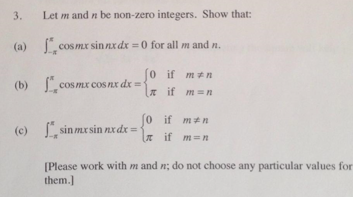 Solved Let m and n be non-zero integers. Show that: | Chegg.com