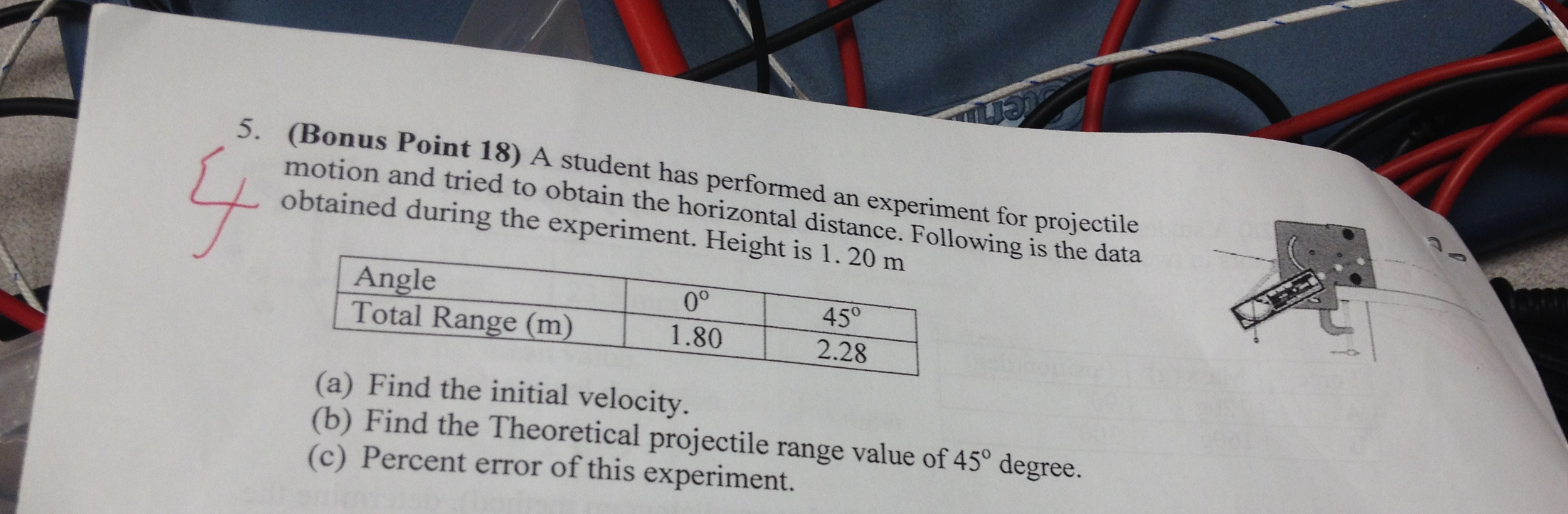 Solved A student has perform an experiment for projectile | Chegg.com