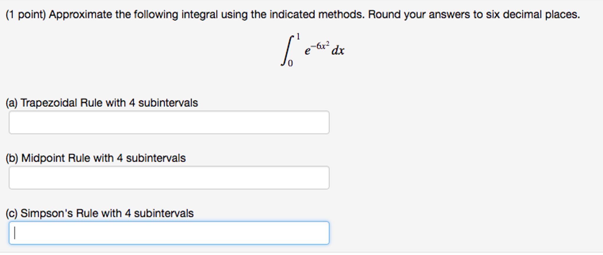 Solved Approximate the following integral using the | Chegg.com