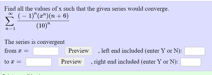 Solved Find all the values of x such that the given series | Chegg.com