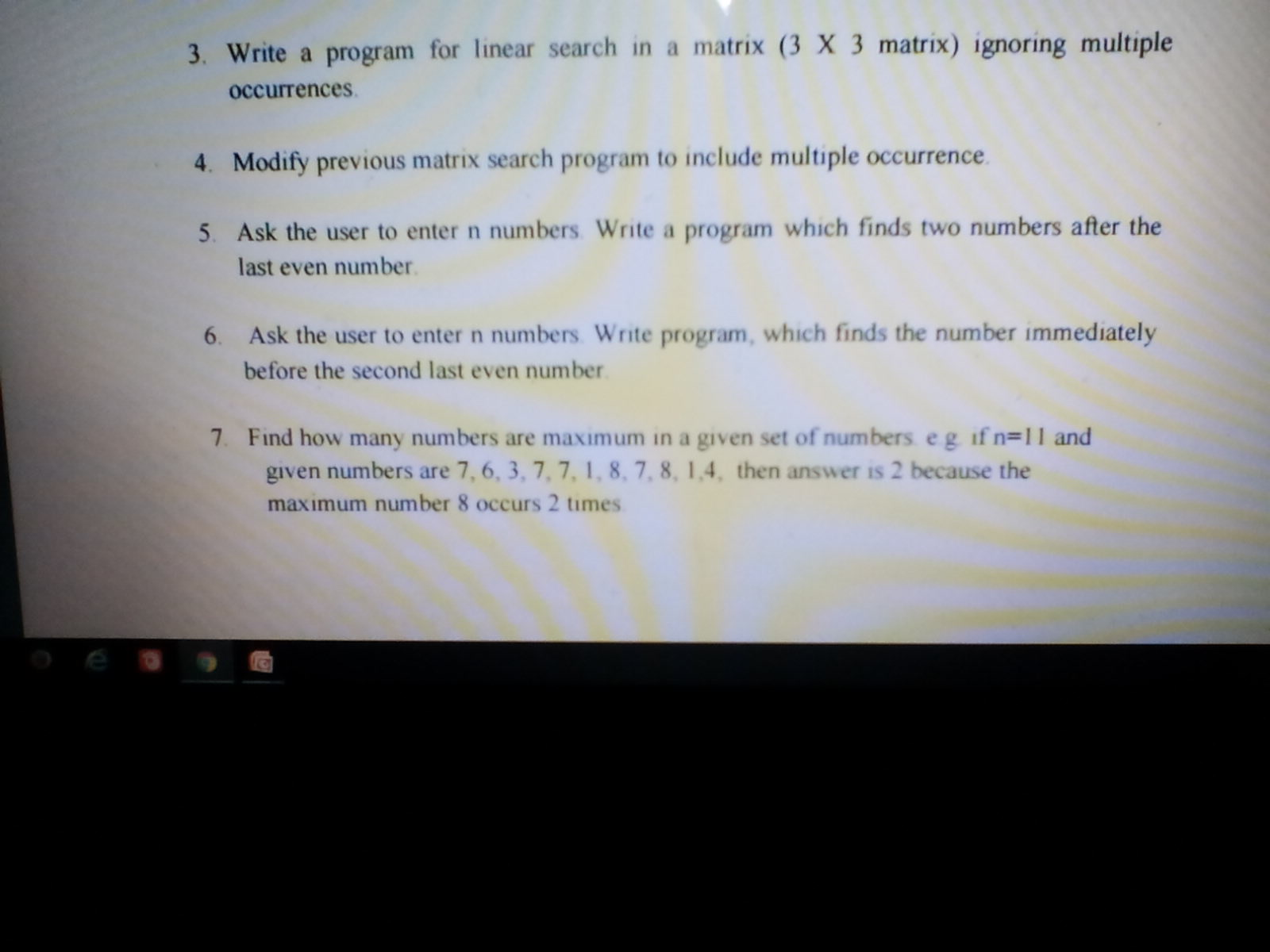 Solved Write A Program For Linear Search In A Matrix 3x3 8032