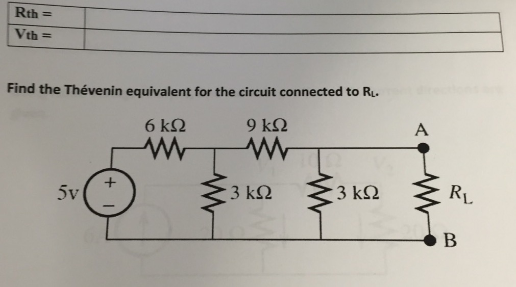 Solved Rth = Vth = Find the Thevenin equivalent for the | Chegg.com Solved Rth = Vth = Find the Thevenin equivalent for the | Chegg.com