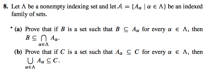 Solved Let for all be a nonempty indexing set and let | Chegg.com
