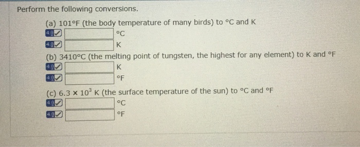 Solved Perform the following conversions. (a) 101 degree F | Chegg.com